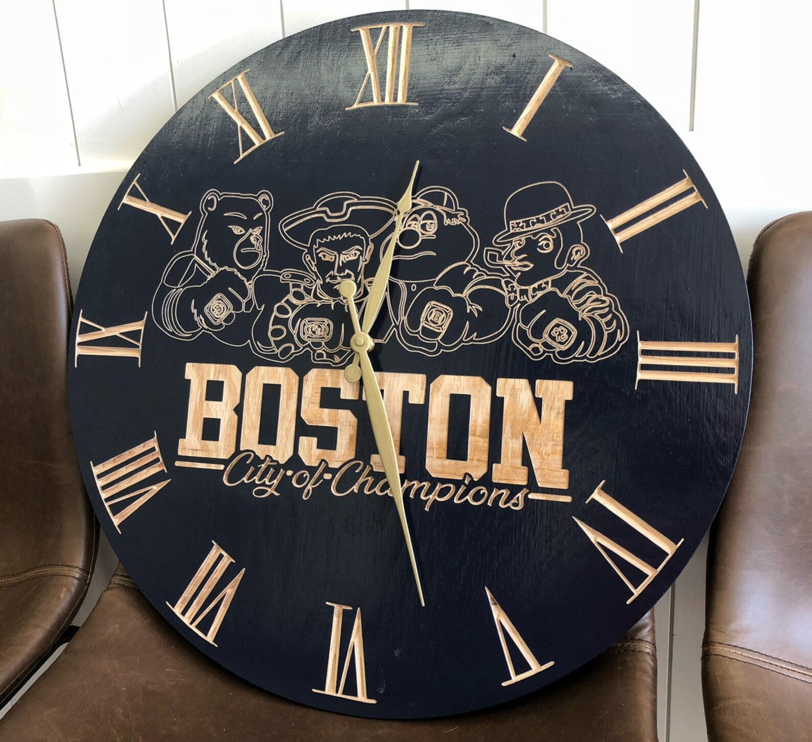 Man Cave Clock, Man Cave Sports Clock, Boston City of Champions ...