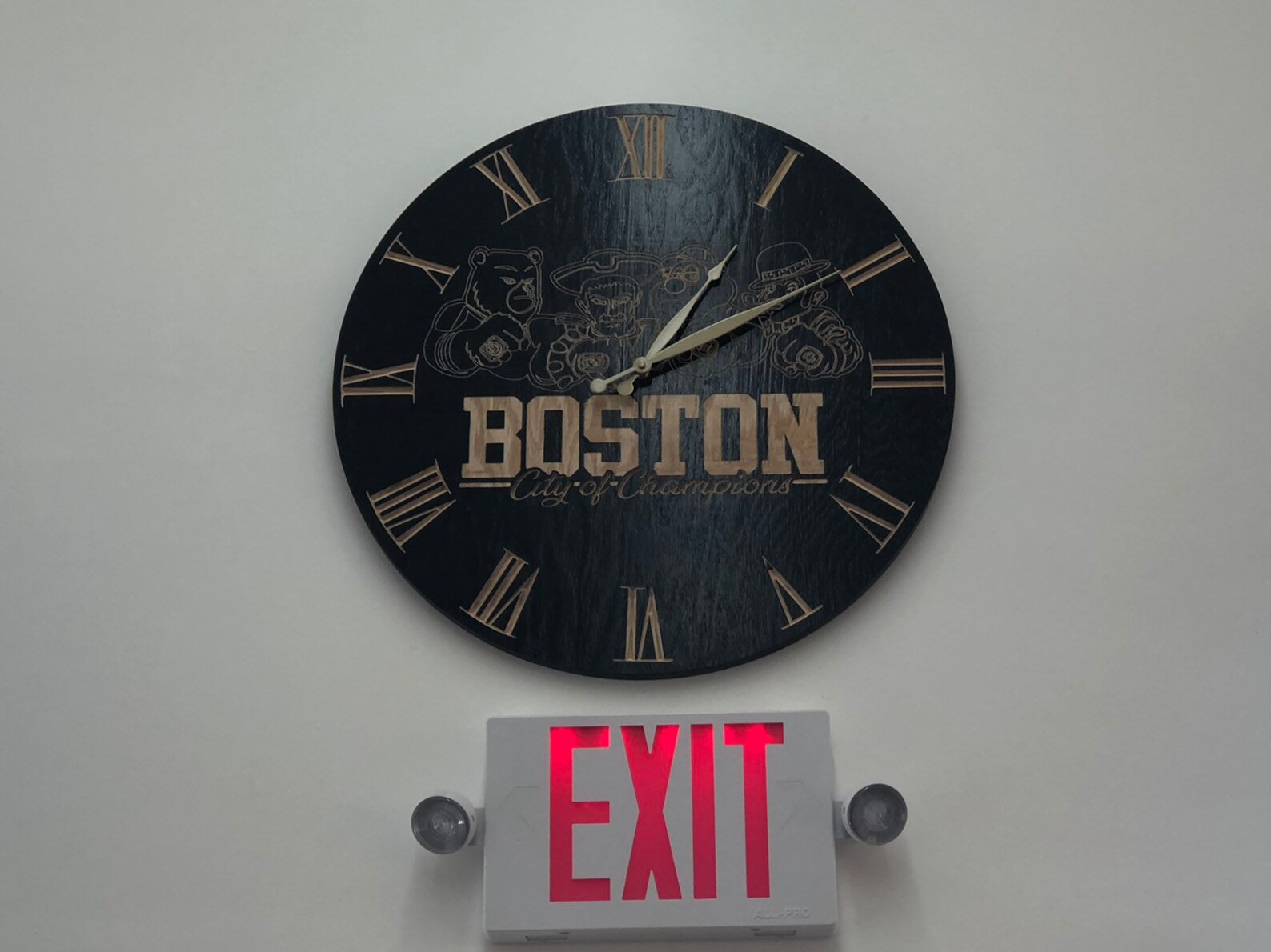 Man Cave Clock, Man Cave Sports Clock, Boston City of Champions ...