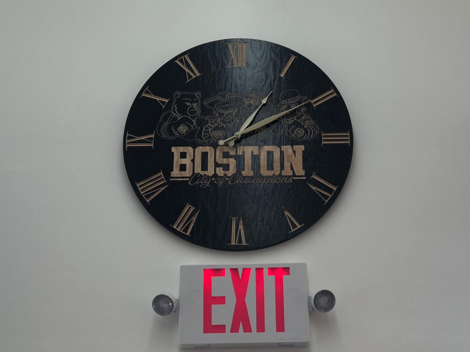 Man Cave Clock, Man Cave Sports Clock, Boston City of Champions ...