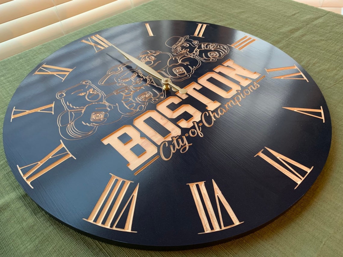 Man Cave Clock, Man Cave Sports Clock, Boston City of Champions ...