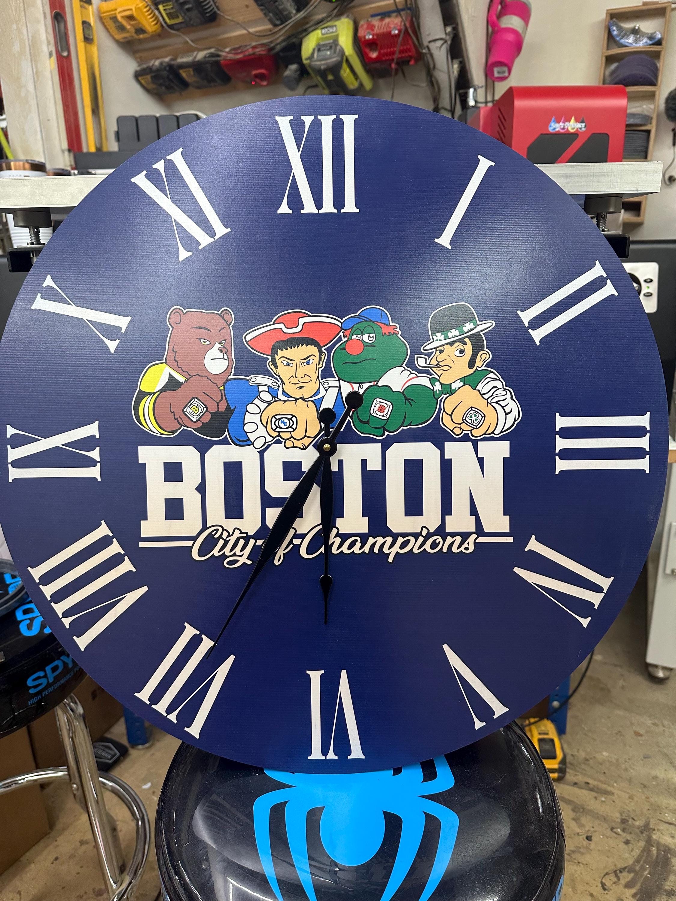 Man Cave Clock, Man Cave Sports Clock, Boston City of Champions ...