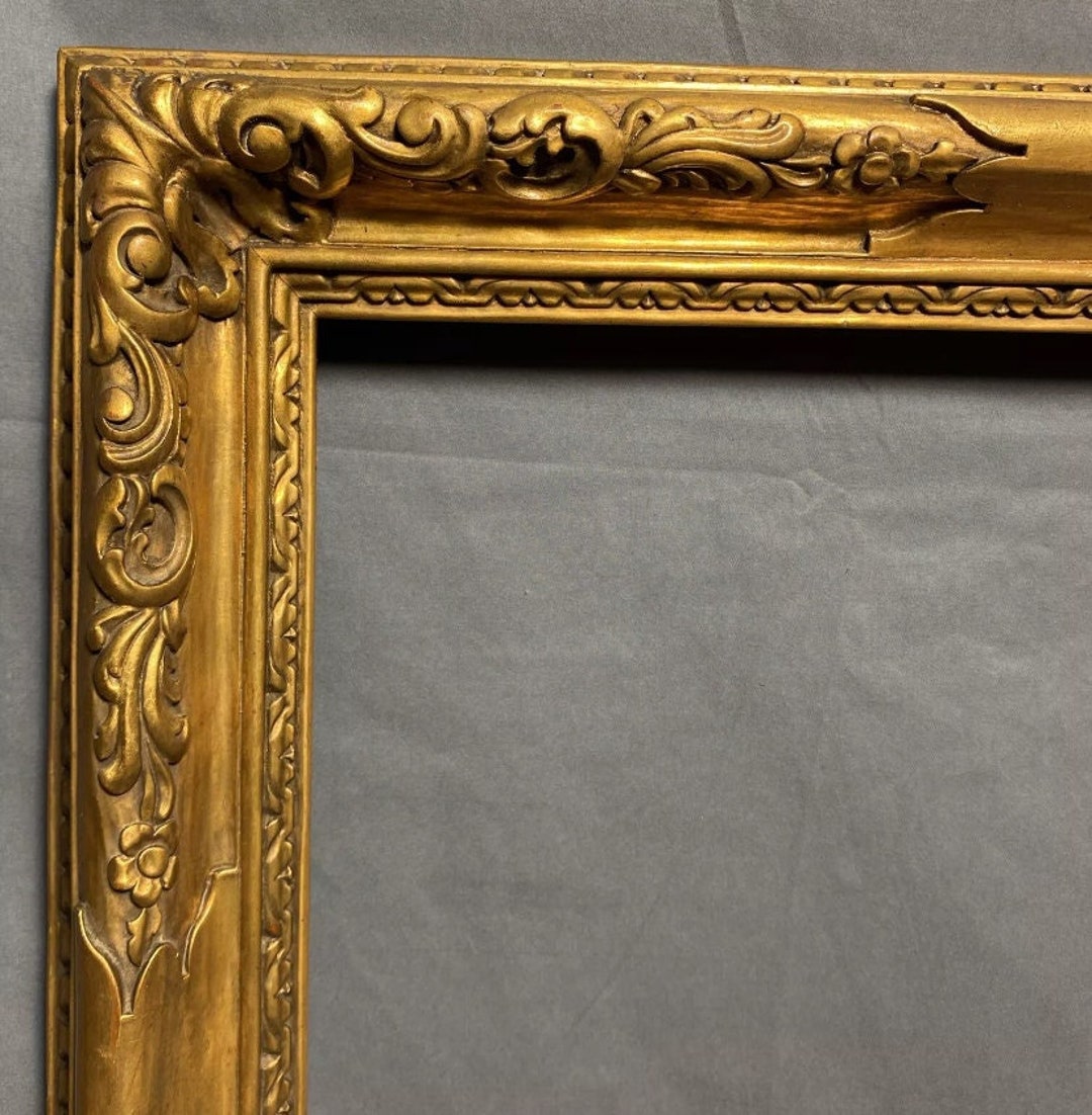 Large Vintage Victorian Style Gold Gilt Gesso Wood Frame Fits 26.75x21 ...