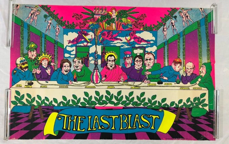 Vintage Rare 1971 the Last Blast Poster Nixon Last Supper Satire ...