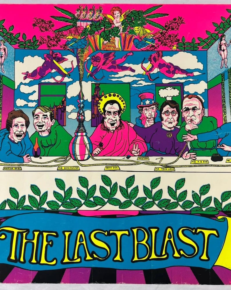 Vintage Rare 1971 the Last Blast Poster Nixon Last Supper Satire ...