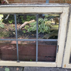 Antique Leaded WAVY Glass Window Pair Set of 2 Casement Windows 28x25 ...