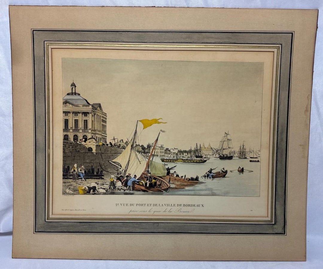 Antique Ambroise-louis Garneray Hand Colored Aquatint Vue De Port ...