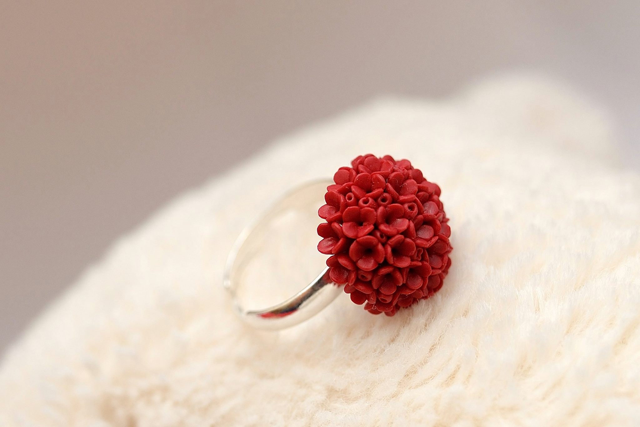 Red Lilac Flowers Ring Women Accessory Statement Proposal Ring - Etsy