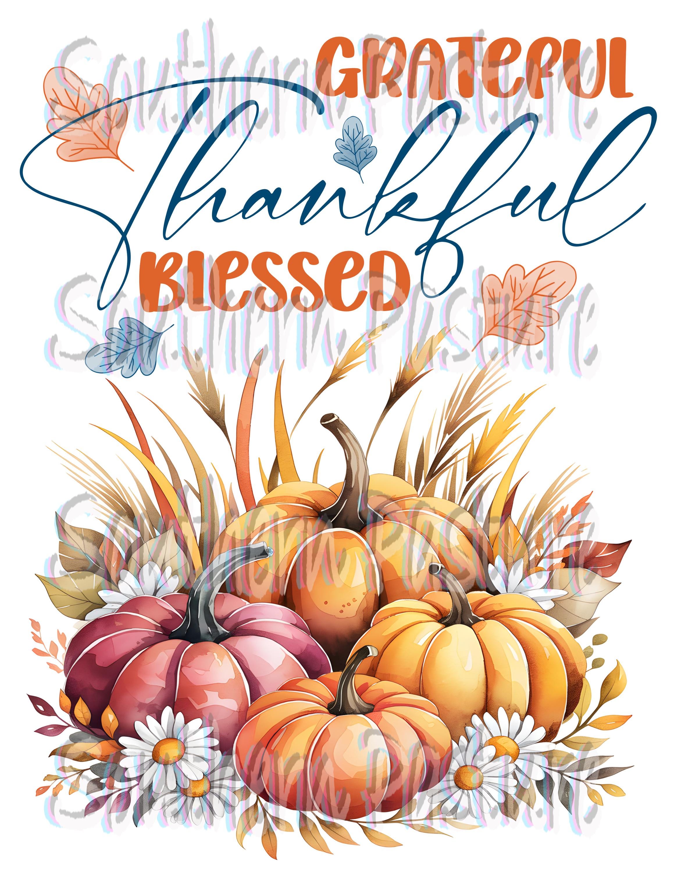 Grateful Thankful Blessed Pumpkins - Etsy