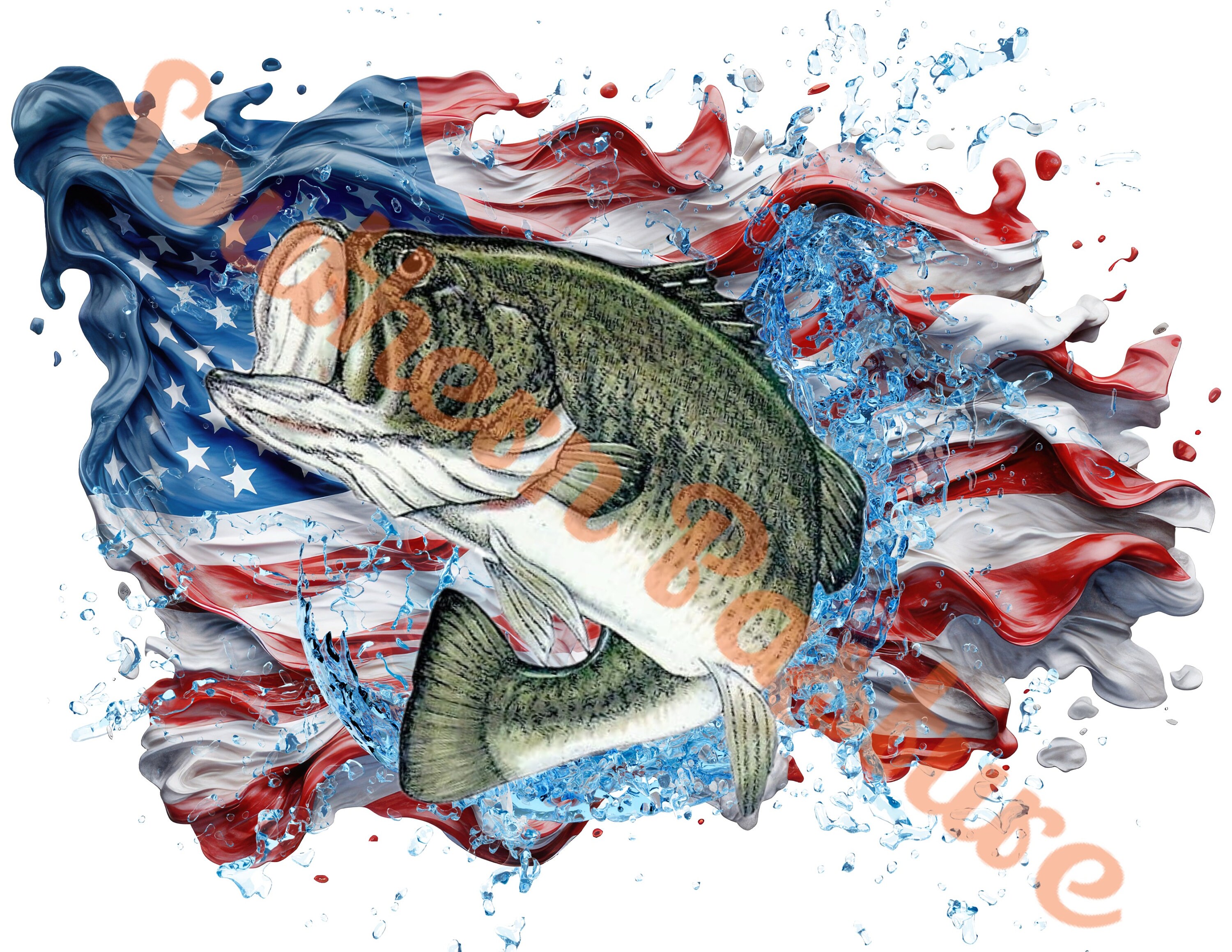 American Flag Fish Png - Etsy