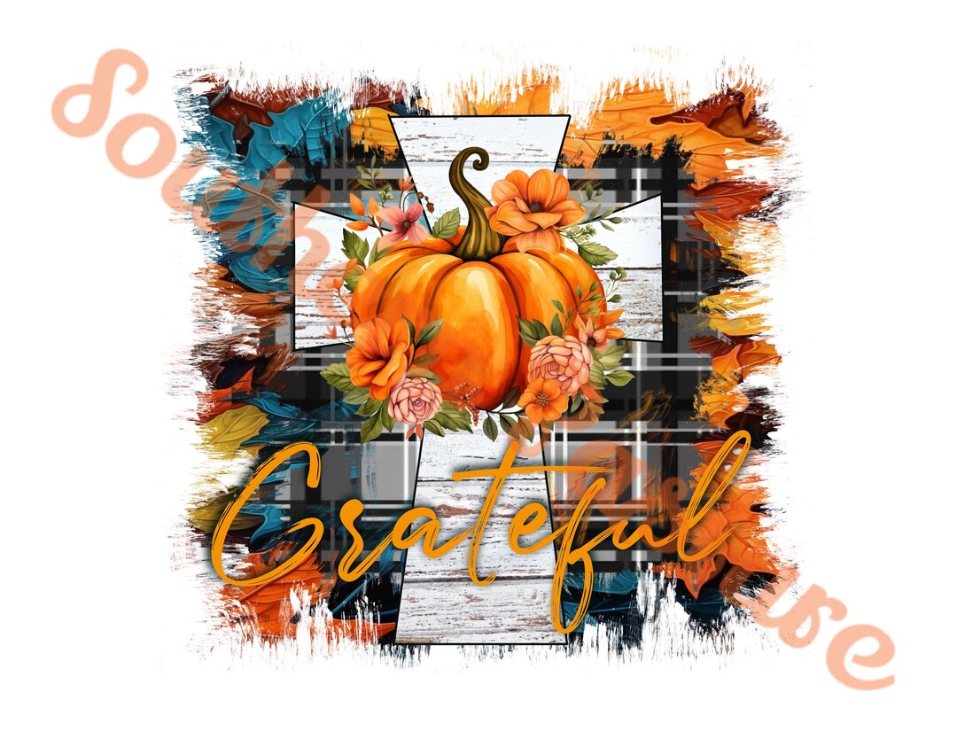 Grateful Fall Cross Png - Etsy