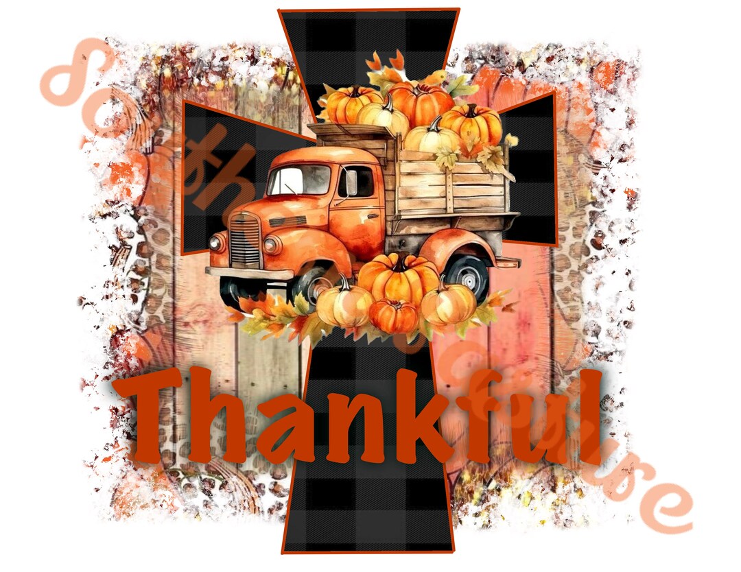 Thankful Fall Cross Png - Etsy