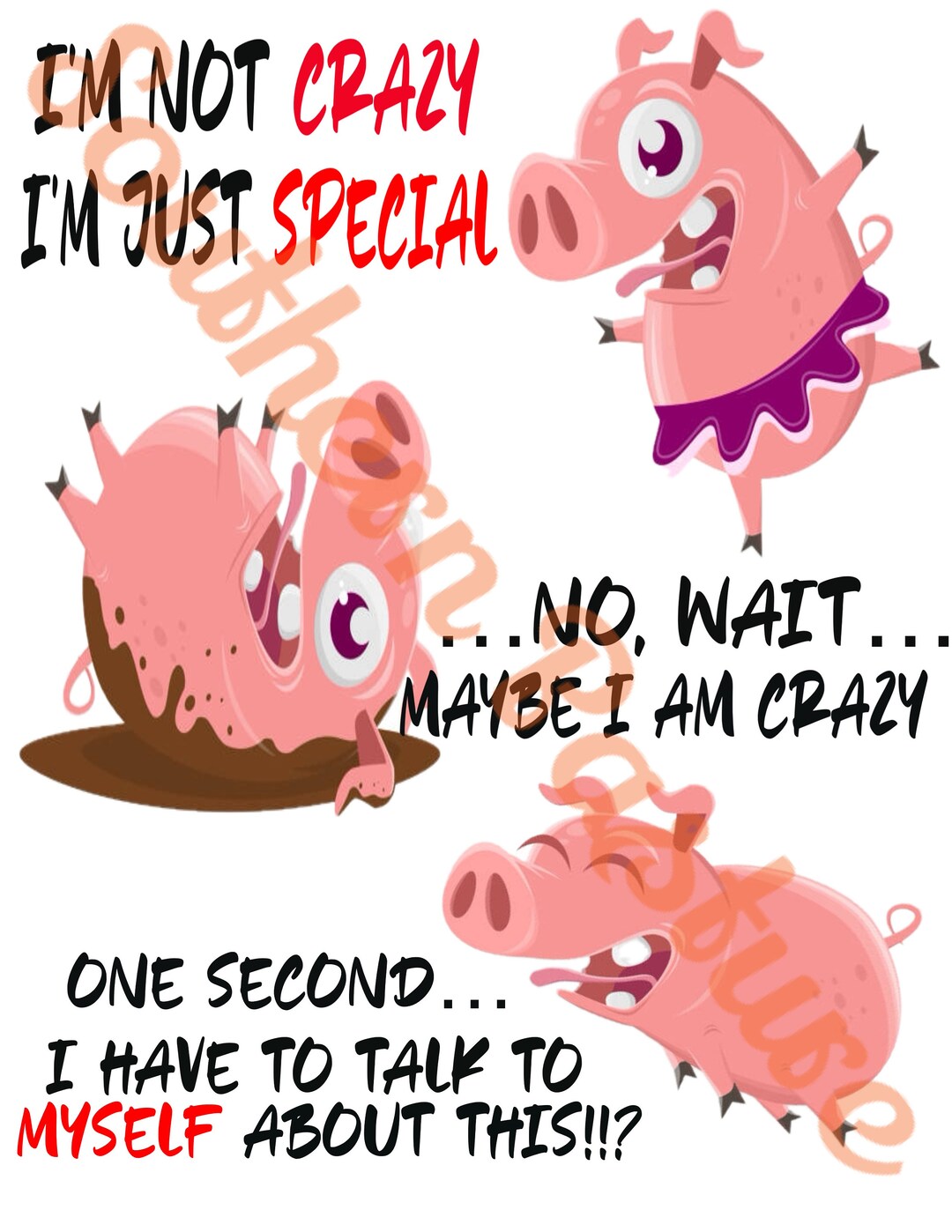 I’m Not Crazy, I’m Special Pigs Png - Etsy