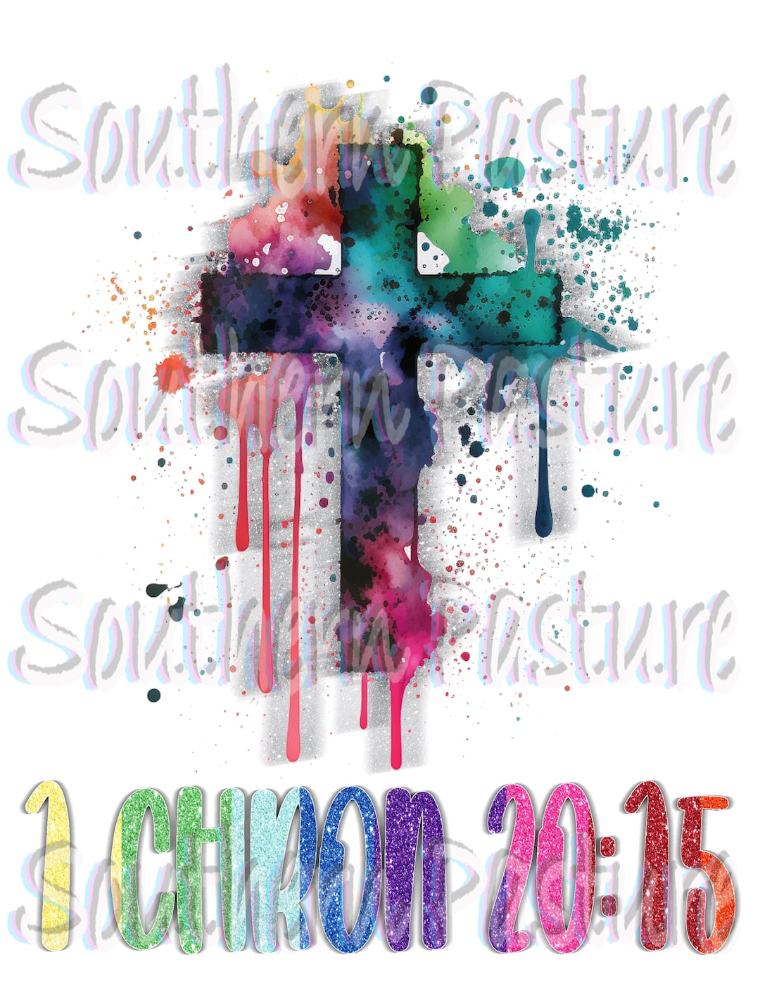 Color Splatter Cross - Etsy