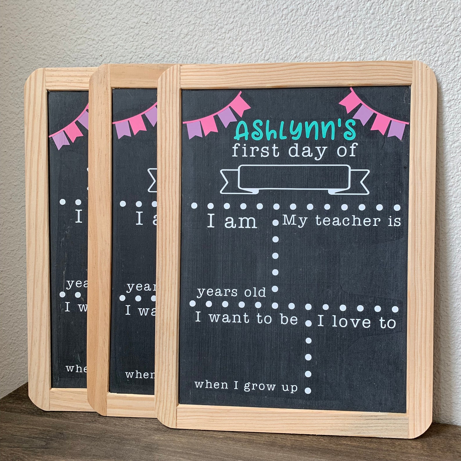 Personalized Back to School Chalkboard Sign With Twine Hanger | Etsy