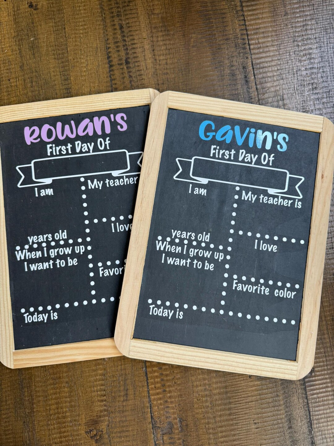 Personalized First & Last Day of School Chalkboard Sign - Double Sided ...