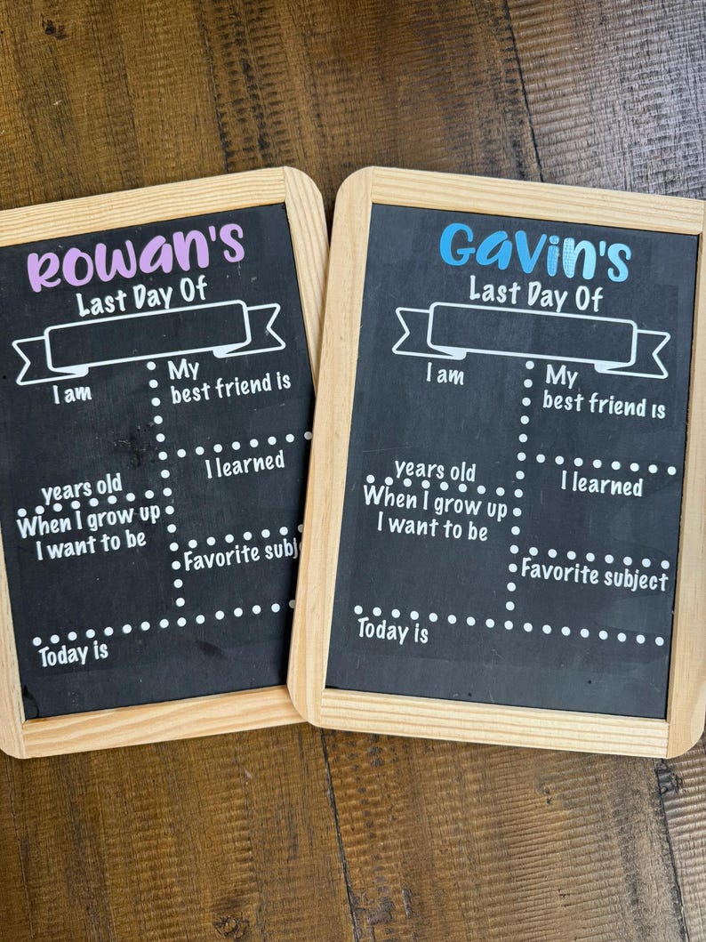 Personalized First & Last Day of School Chalkboard Sign - Double Sided ...