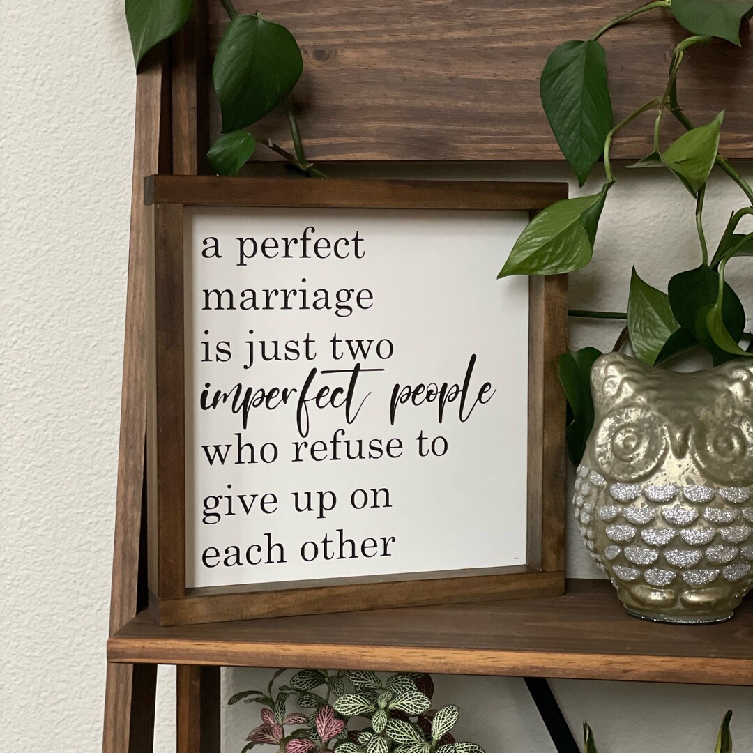 Imperfect Marriage Farmhouse Wood Sign - 12x12 - Etsy