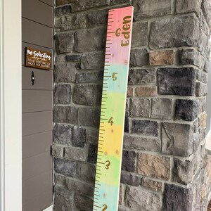 Rainbow 6 Foot Wood Growth Chart Personalized Growth Chart | Etsy
