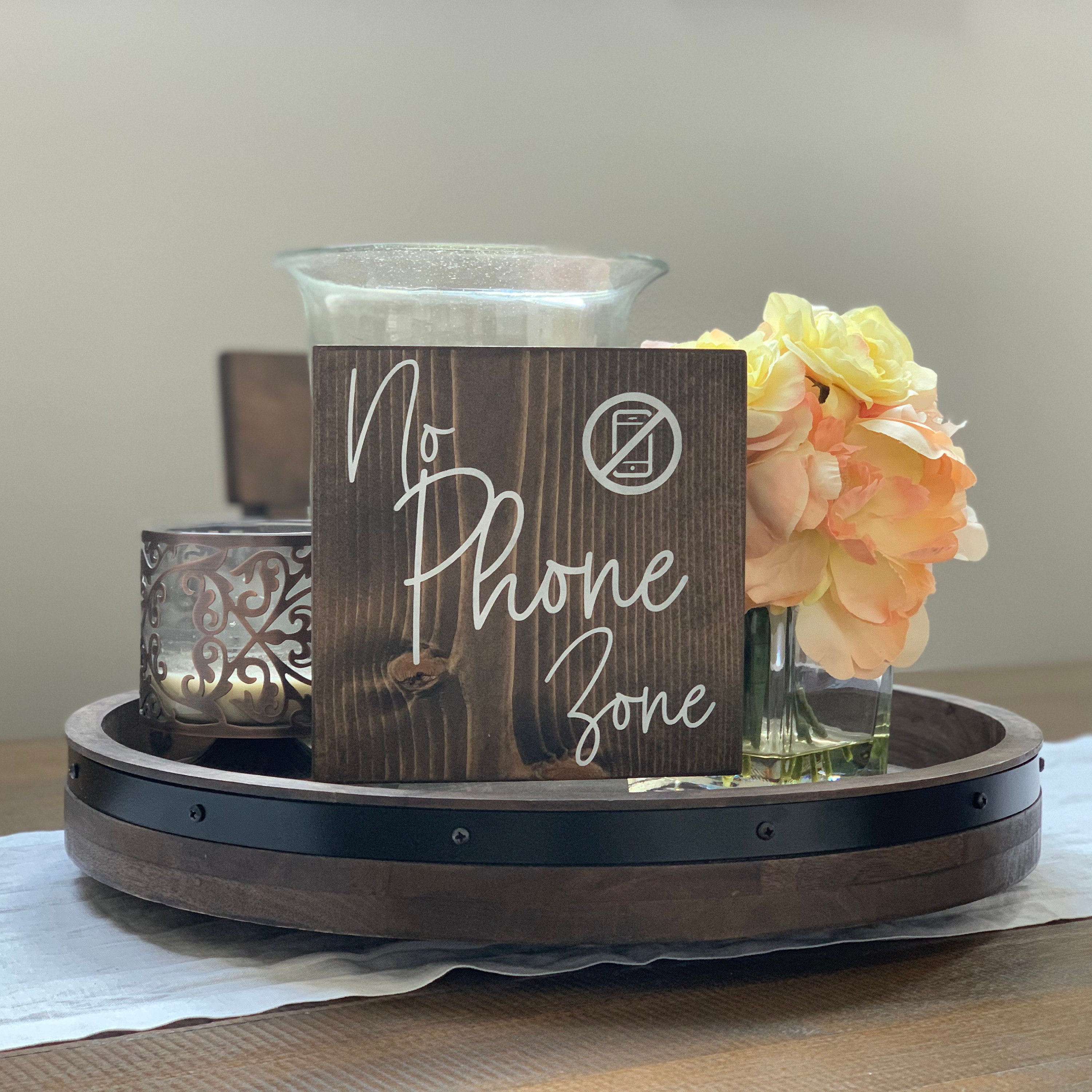 No Phone Zone Table Sign Turn Phones off Dining Room Sign - Etsy