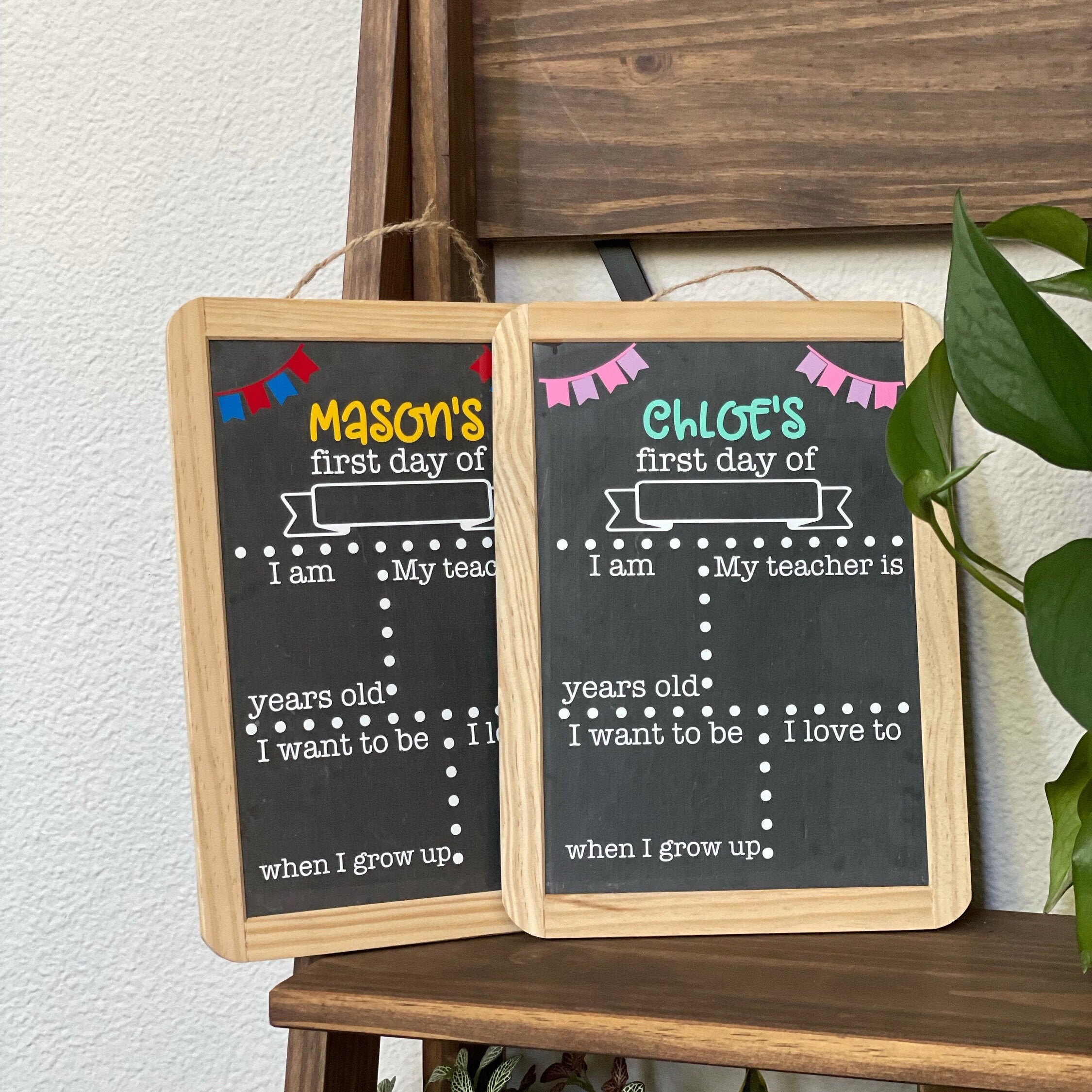 Personalized Back to School Chalkboard Sign With Twine Hanger - Etsy