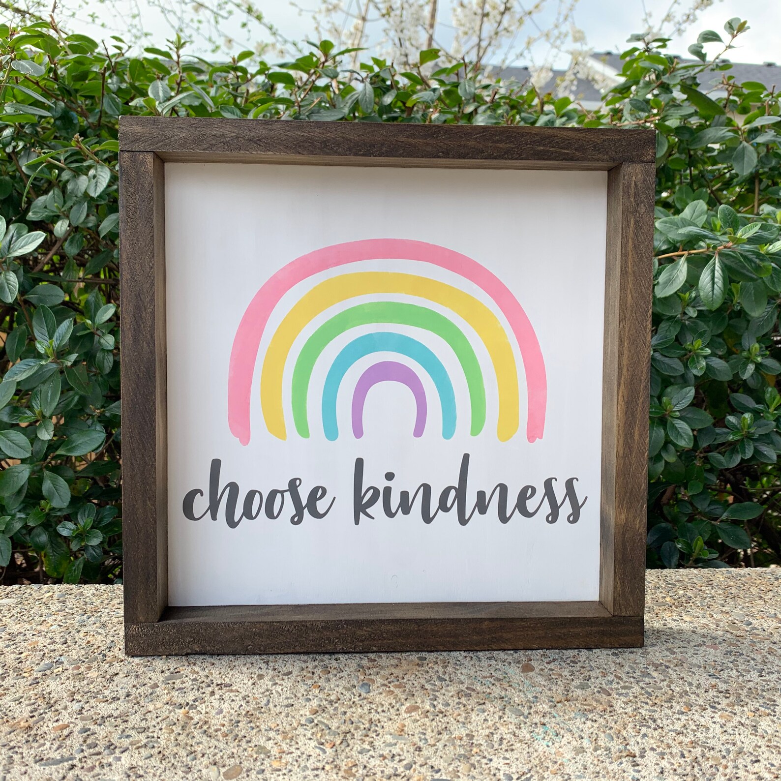 Rainbow Choose Kindness Sign Farmhouse Decor Framed Wall - Etsy