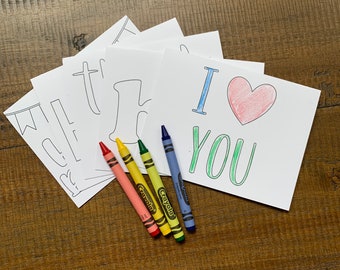 Printable Coloring Notecards With Envelopes Instant Download - Etsy Israel