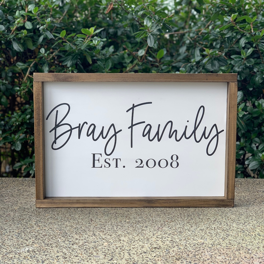 Personalized Last Name Farmhouse Style Home Wood Sign - Family Name ...