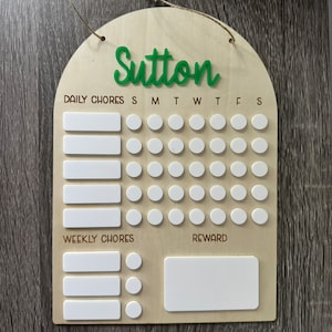 Personalized Reusable Chore Chart for Kids - Custom Responsibility ...