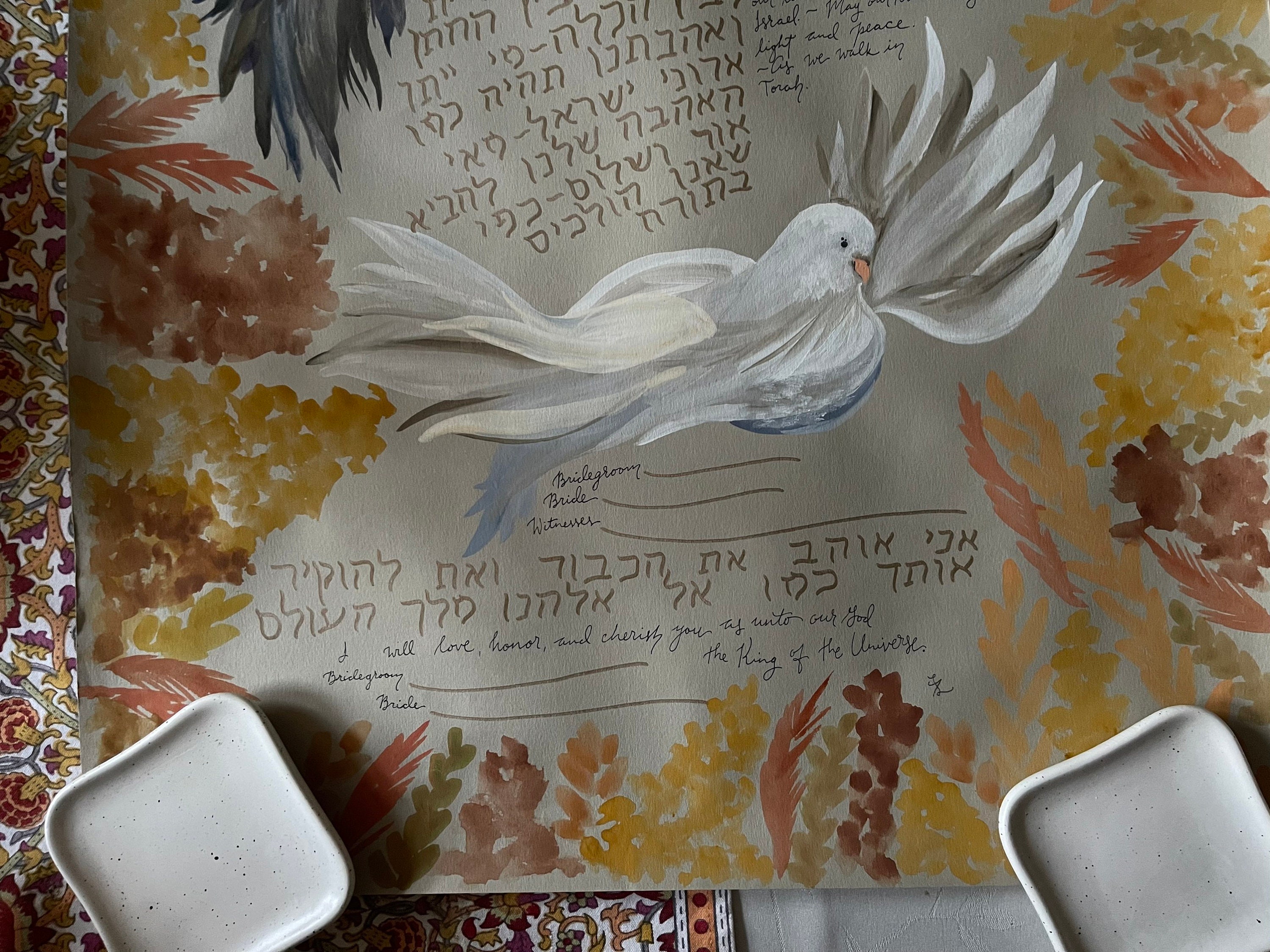 Raven & Dove song of Solomon 4.1 and 5.11 Ketuba - Etsy