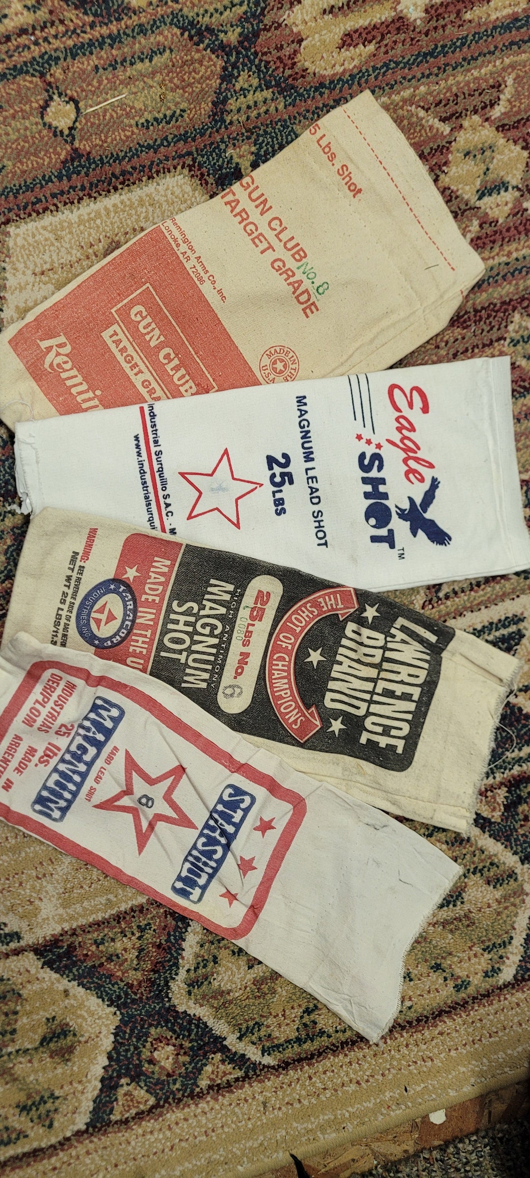 Vintage Lead Shot Bags Set of 4 Remington Eagle Lawrence - Etsy