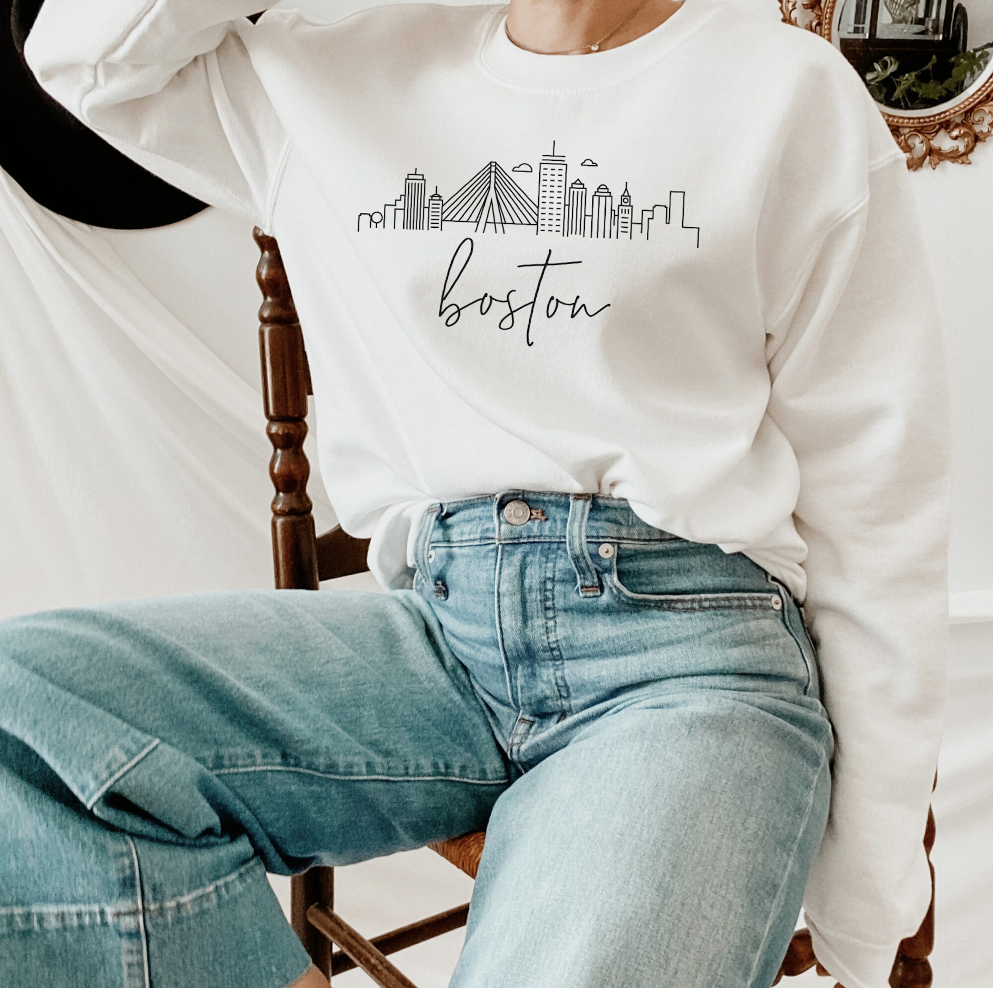 Boston Sweatshirt - Boston Massachusetts Sweatshirt - Massachusetts ...