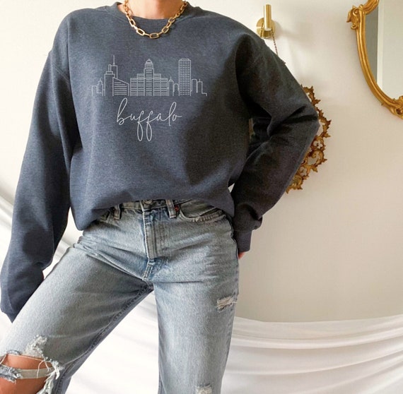 Buffalo New York Sweatshirt Buffalo Skyline Sweater Buffalo | Etsy