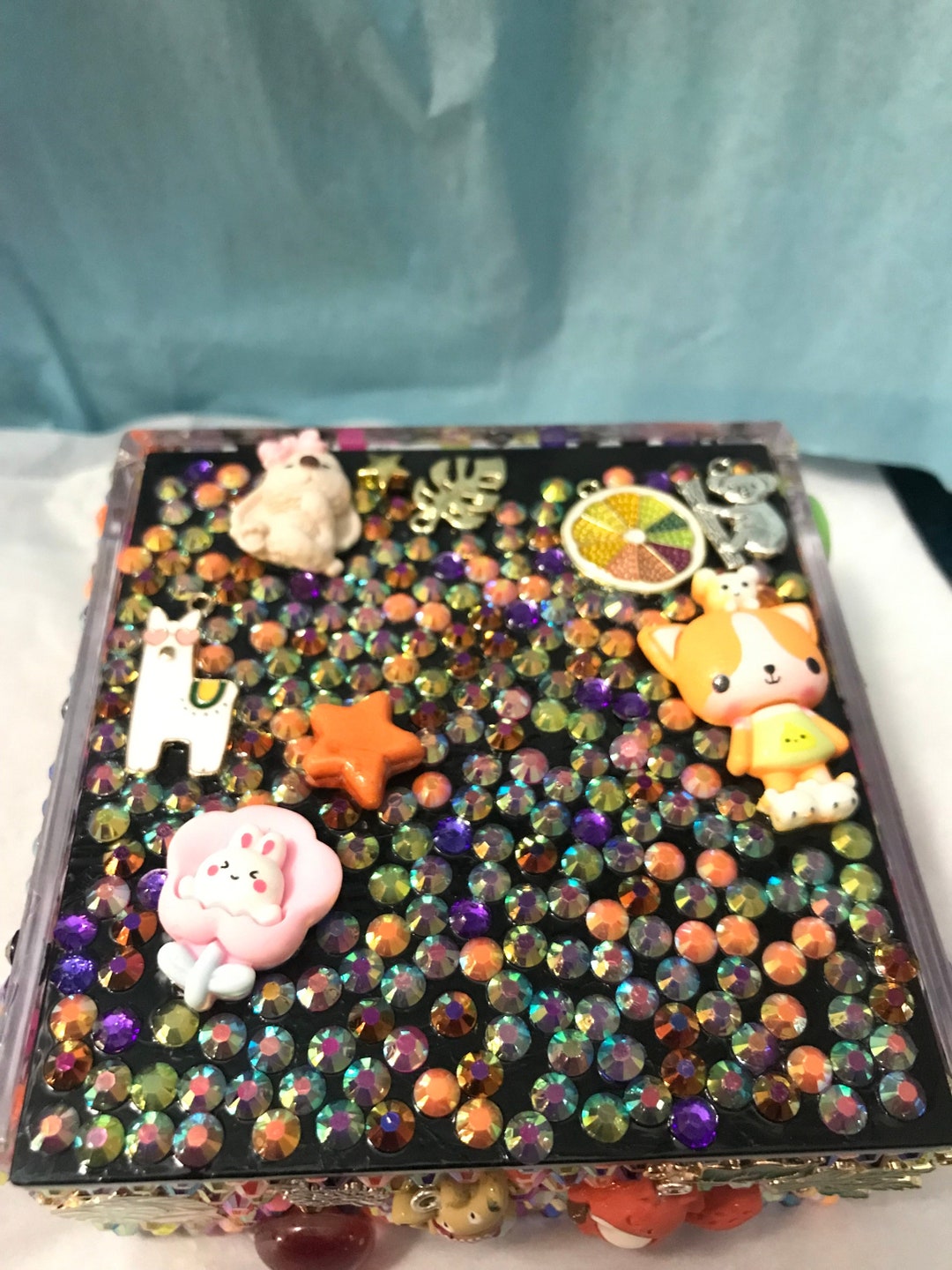 Bejeweled Box Animal/nature/orange/purple/red/ Multicolor/ Ready to ...