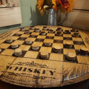 Whisky Barrel Lazy Susan Checkerboard - Etsy