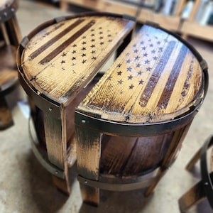 End Table Made From Authentic Whiskey Barrels With Free Custom ...