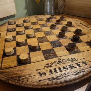 Whisky Barrel Lazy Susan Checkerboard - Etsy