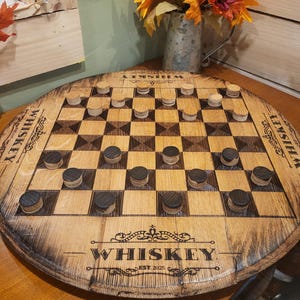 Whisky Barrel Lazy Susan Checkerboard - Etsy