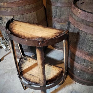 Half Bourbon Barrel Table - Etsy