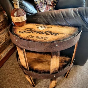 End Table Made From Authentic Whiskey Barrels With Free Custom ...