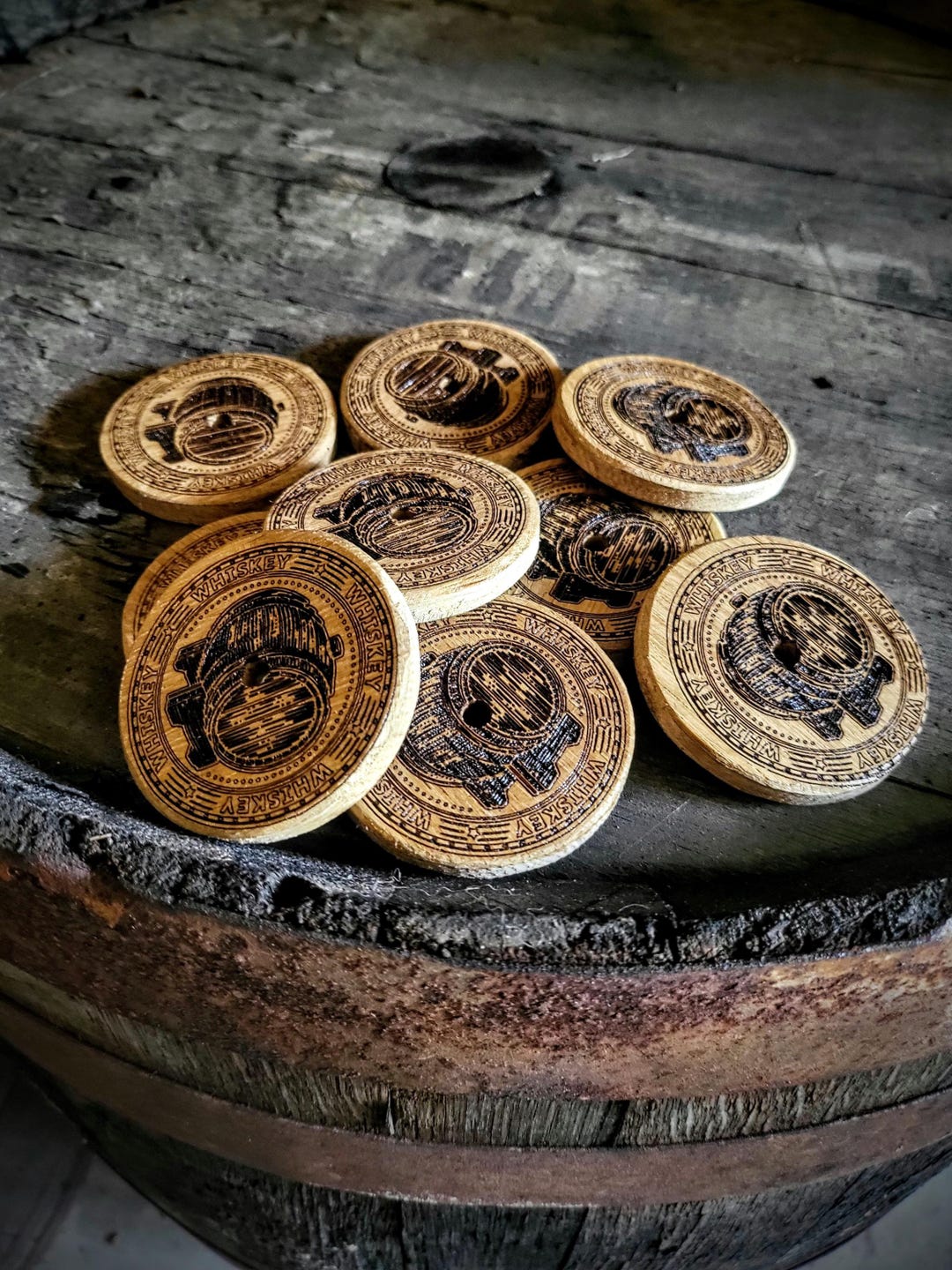 Recycled Bourbon Barrel Coins! Set of 5 - Etsy