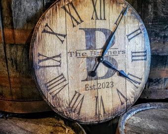 Whiskey Barrel Clock - Bourbon Barrel Wall Hanging Clocks - Kentucky ...