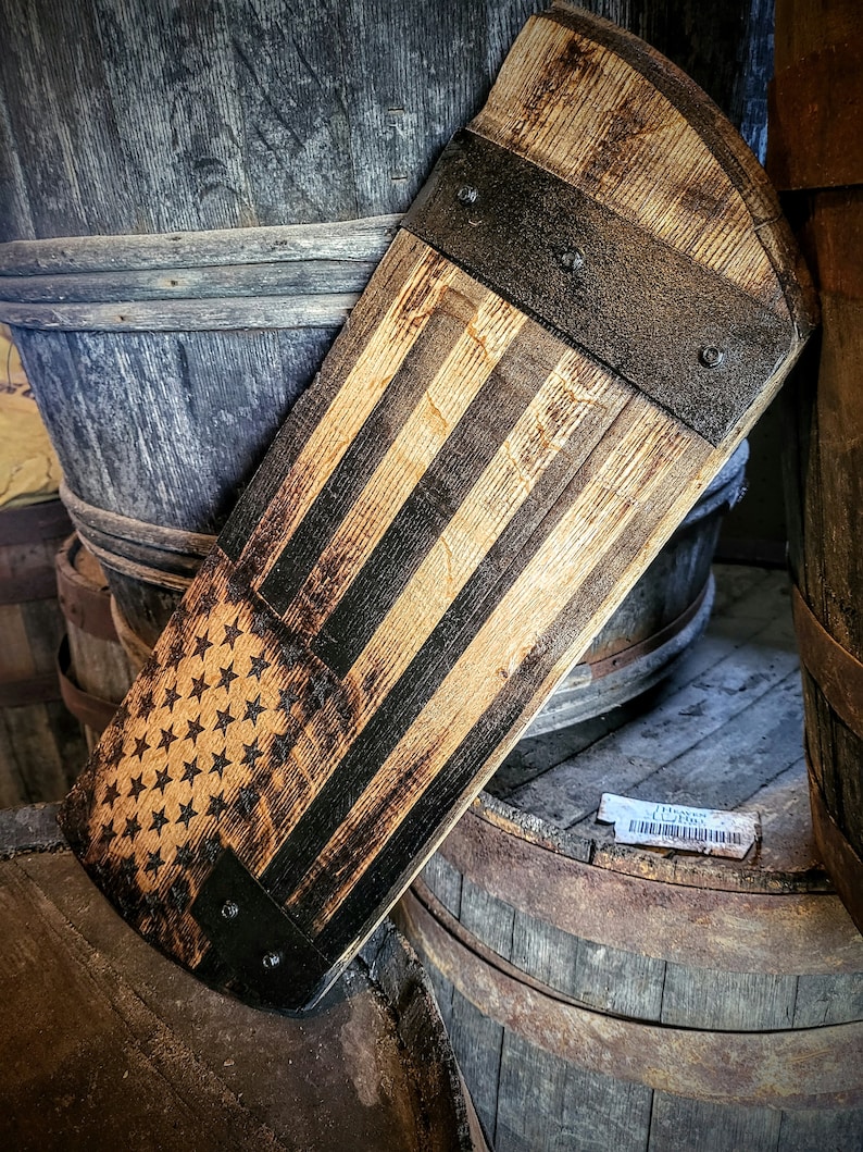 100% Recycled Bourbon Barrel Head Half Flags - Etsy