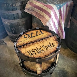 End Table Made From Authentic Whiskey Barrels With Free Custom ...