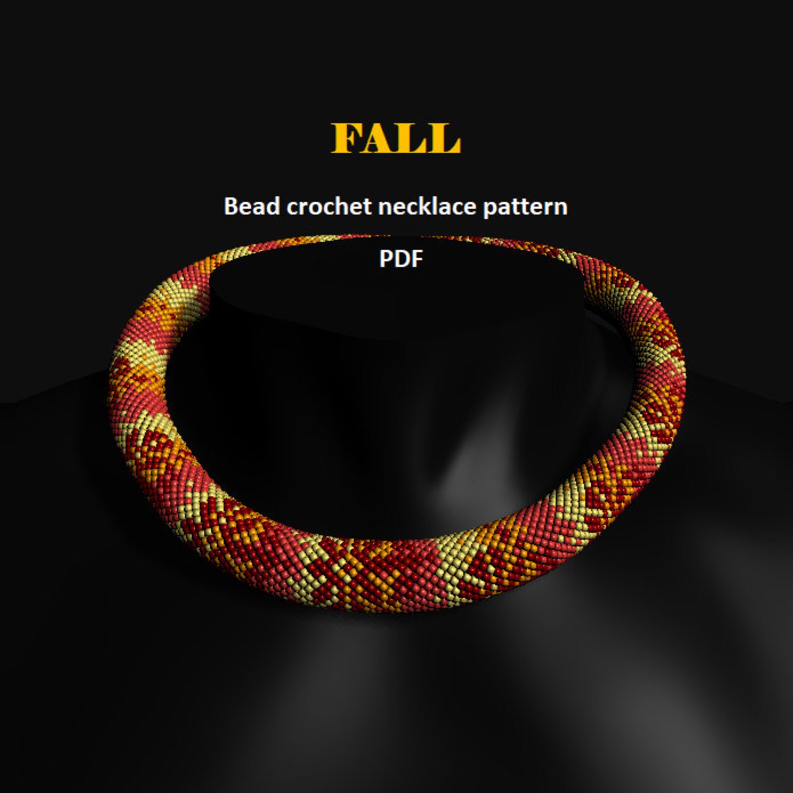 Fall. Bead Crochet Rope Pattern, PDF Pattern, DIY, Beaded Necklace ...