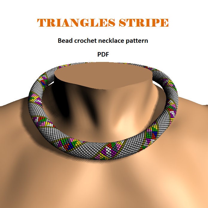 Triangles Stripe. Bead Crochet Rope Pattern, PDF Pattern, DIY, Beaded ...