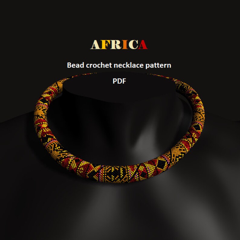 Africa. Bead Crochet Rope Pattern, PDF Pattern, DIY, Beaded Necklace ...