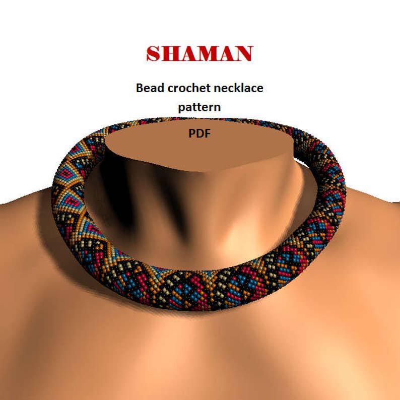 Shaman. Gift Idea for Him. Bead Crochet Rope Pattern,beaded Necklace ...