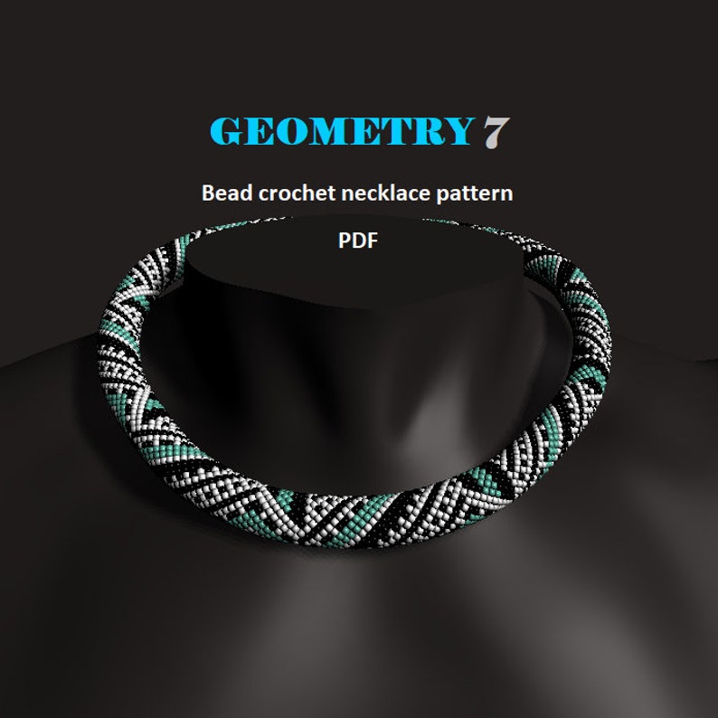 Geometry 7. Bead Crochet Rope Pattern, PDF Pattern, Beaded Necklace ...