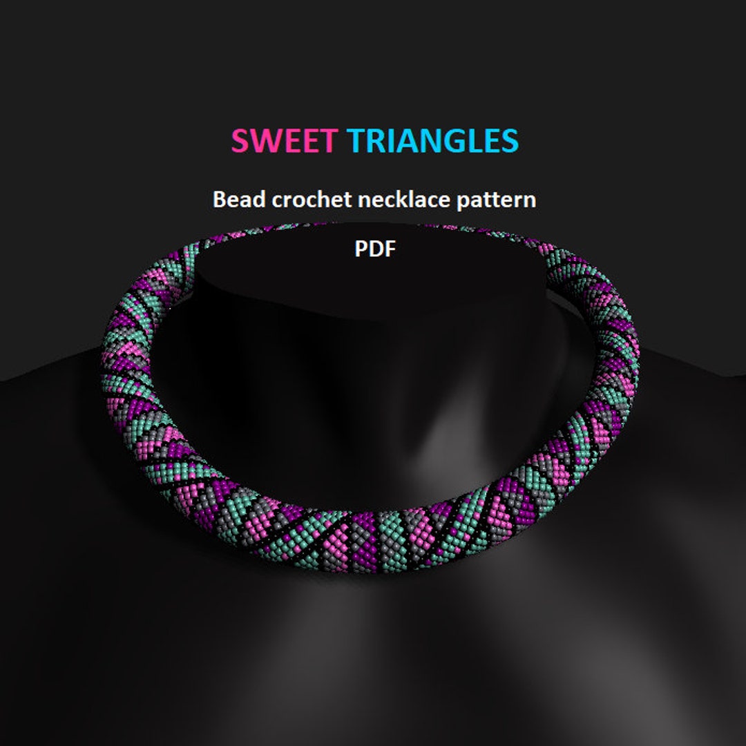 Sweet Triangles. Bead Crochet Rope Pattern, PDF Pattern, DIY, Beaded ...