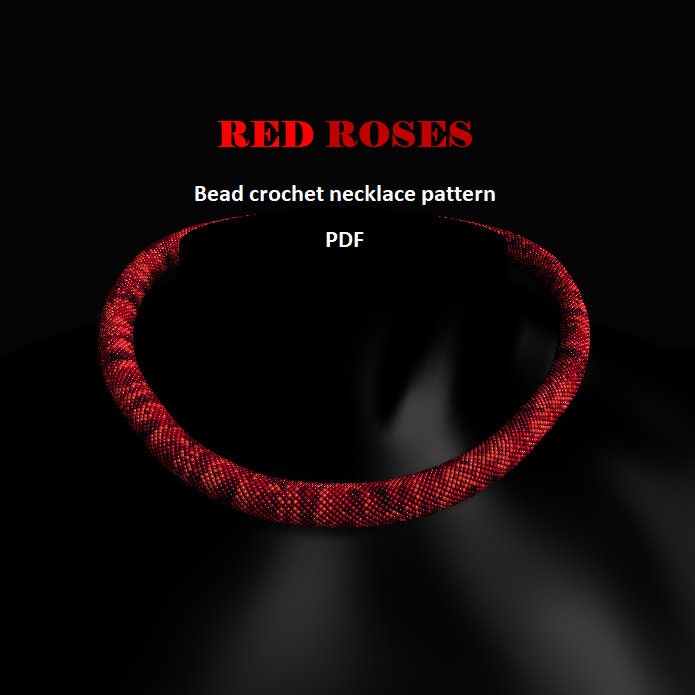 Red Roses. Bead Crochet Rope Pattern PDF Pattern DIY Beaded Necklace ...